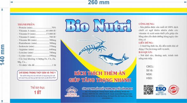 BIO NUTRI - Thuốc thuỷ Sản Chất Lượng Cao Bioben